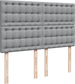 Box spring postel s matrací světle šedá 140 x 200 cm textil 3291317