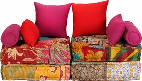2místný modulární pouf patchwork textil 244985