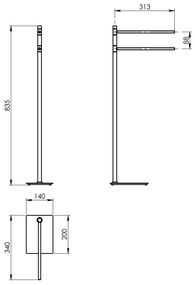 Gedy Gedy, TRILLY Stojan s držákem ručníků, hranatý, chrom, TR3113