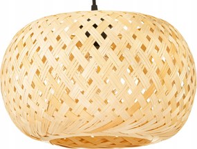 Černá závěsná lampa Boho bambusová 35 cm BMB02