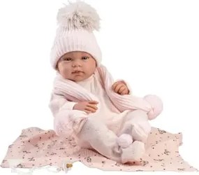 Llorens 84338 NEW BORN HOLČIČKA - realistická panenka miminko s celovi