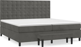 Box spring postel s matrací tmavě šedá 200x200 cm samet 3138104
