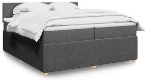 Box spring postel s matrací tmavě šedá 200x200 cm textil 3289857