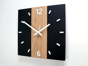 Bambusové nástěnné hodiny Primo 30 cm hnědé/černé II