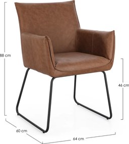 BIZZOTTO Židle s područkami EVELYN hnědá 8051836800441