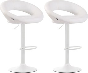 2x Barová židle Olinda - koženka, bílý rám - bílá