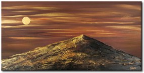 Obraz Hora Danteho (1dílný) - krajina se špičkou na pozadí noční oblohy