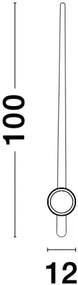 LED nástěnné svítidlo Kedo 100 hnědá