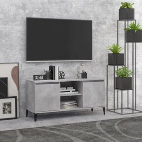 TV stolek s kovovými nohami betonově šedý 103,5 x 35 x 50 cm