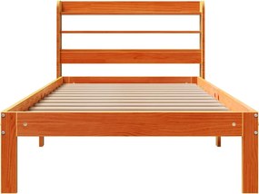 Postel bez matrace voskově hnědá 100 x 200 cm masivní borovice 3306804