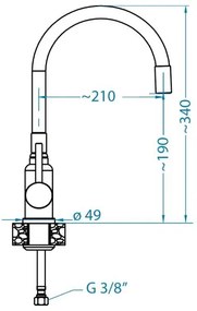 ALVEUS 1144432 - Dřezová baterie s flexibilním ramínkem MINTAS 34 cm ocel/černá