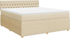 Box spring postel s matrací krémová 180x200 cm textil 3289847