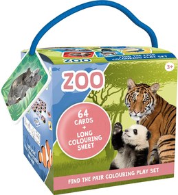 JIRI MODELS Pexeso na cesty Zvířátka ZOO + omalovánky v krabičce 9