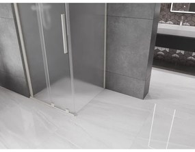 Mexen Velar, sprchový kout s posuvnými dveřmi 100 x 100 cm, 8mm sklo námraza, broušená ocel, 871-100-100-31-97