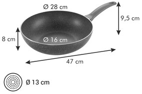 Wok MANICO ROSSO ø 28 cm