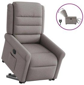 Elektrické zvedací polohovací křeslo taupe textil 3303341