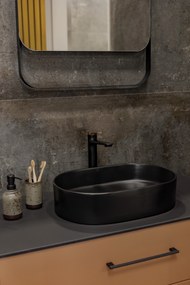 Laveo Desna, umyvadlo na desku 500x350x120 mm, černá matná, LAV-VUD_B250
