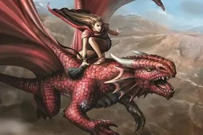 PRIME 3D Puzzle Dračí jezdec / 3D efekt / 63 dílků