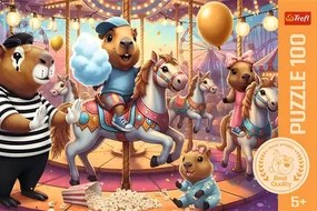 TREFL Puzzle Kapybary na dovolené / 100 dílků / 41 x 27,8 cm / věk 5+