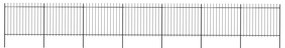 vidaXL Zahradní plot s hroty ocelový 11,9 x 1,5 m černý