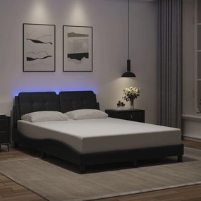 Rám postele s LED bez matrace Zadar černý 140 x 200 cm 3214110