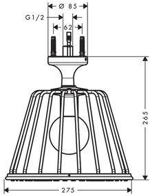 Axor LampShower/Nendo - LampShower 275 1jet s přívodem od stropu, chrom 26032000