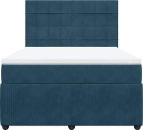 Box spring postel s matrací tmavě modrá 140x190 cm samet 3292338