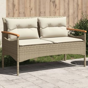 Zahradní Lavice S Poduškami 116 X 62,5 X 74 Cm Polyratan