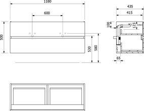 Sapho Sapho, Koupelnový set ODETTA 120, bílá, KSET-058