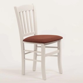Stima Židle VENETA s čalouněným sedákem Odstín: Bílá (lak), Látky: LUX bronzová 11