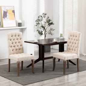 Jídelní židle 2 ks béžové se vzhledem lnu textil - Default Title