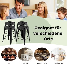 Costway Sada 4 of bar stools with footrest can hold up to 150 kg. Stohovatelné