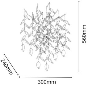 Křišťálové nástěnné svítidlo 3xG9/40W/230V zlatá