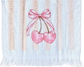 Kuchyňský froté ručník s motivem třešní - 40*66 cm