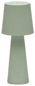 Mátově zelená kovová zahradní stolní LED lampa Kave Home Arenys M