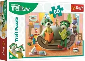 Trefl - Puzzle - Treflíci: Společné čtení / 60 dílků / 33 x 22 cm / vě
