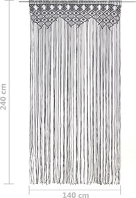 vidaXL Macramé závěs 140 x 240 cm bavlna [323995] Barva: antracitová