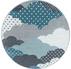Ayyildiz Dětský kusový koberec BAMBI 0820, kulatý, Modrá Rozměr koberce: 160 cm KRUH