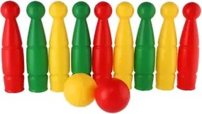 WADER Kuželky s míčky / Bowling sada / 9 kuželek + 2 míčky / 24 cm / P