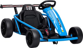 AIYAPLAY 24V elektrické Go-Kart k jízdě a driftování, nylonové pneumatiky, bezpečnostní pás, klakson, hudba pro děti 8-12 let, modré