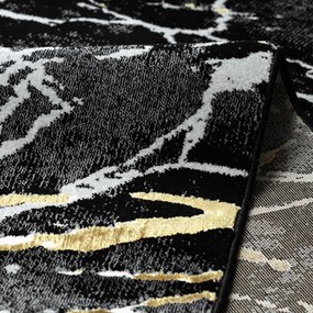 Dywany Łuszczów, Kusový koberec Allure 1963 black/gold, 140x190, černá, kancelář