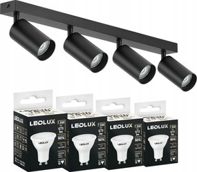 Set Stropní svítidlo kolejnice halogenové svítidlo 4X GU10 Led 7W