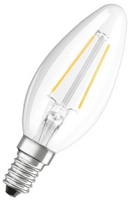 Průhledná LED svíčková žárovka E14 1,5 W CLASSIC B, teplá bílá