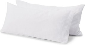 Tchibo - Mušelínové povlaky na polštář, 2 ks, bílá, cca 80 x 40 cm