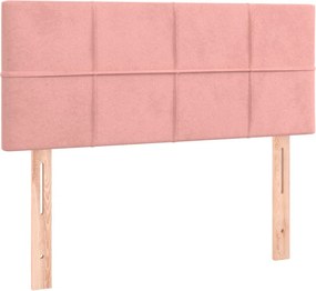 Box spring postel s matrací růžová 90x200 cm samet 3141286