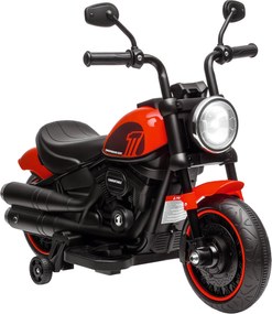 Dětská elektrická motocyklo HOMCOM s odnímatelnými tréninkovými koly, 3 km/h, pro děti 1,5-3 roky, červená, 76 x 42 x 57 cm | Aosom