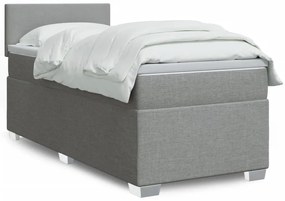 Box spring postel s matrací světle šedá 90x200 cm textil 3288064