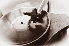 Samolepící fototapeta starožitný gramofon - 150x100 cm