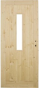 Vedlejší vchodové dveře Průzor, 90 L, 900 × 1970 mm, masivní dřevo, levé, smrk, průzor