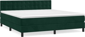 Box spring postel s matrací tmavě zelená 160x200 cm samet 3141554